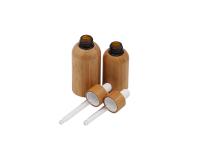 China Bamboo 100ml Essential Oil Bottle 50ml Cosmetic Glass Inner Dropper for sale