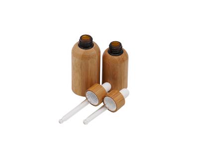 China Bamboo 100ml Essential Oil Bottle 50ml Cosmetic Glass Inner Dropper for sale