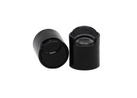 China 24mm Cylinder Black Plastic Top Cap Cosmetic PP Plastic Screw 32mm Nonspill for sale