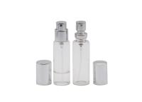 China Cosmetic Perfume 3ml Cylinder Tester Glass Spray Bottle With Aluminum Sprayer for sale