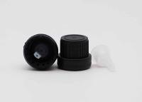 China CRC Plastic Screw Cap With Insert For Glass Bottles 18mm Black Tamper Evident Cap for sale