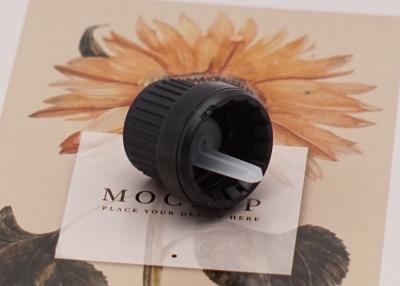 China CRC Essential Oil Plastic Screw Caps Plastic Black With Insert 18mm Tamper Evident for sale