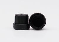China CRC Essential Oil Plastic Screw Caps Plastic Black With Insert 18mm Tamper Evident for sale