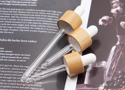 China 18mm 20mm Bamboo Dropper Cap Essential Oil For Glass Bottle for sale
