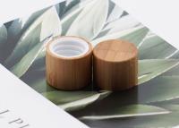 China 15mm 28mm Plastic Cap Closures Ribbed Bamboo Screw Lid Bottle for sale
