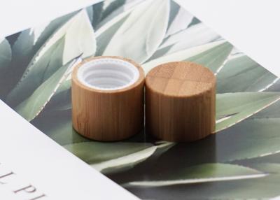 China 15mm 28mm Plastic Cap Closures Ribbed Bamboo Screw Lid Bottle for sale