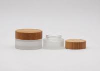 China Frosted Clear Cream Cosmetic Jar Container 100g Empty With Bamboo Lid for sale
