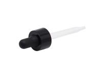 China 15mm 18mm 24mm Black Glass Dropper Pipette Smooth Plastic Cap For Bottles for sale