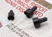 China 15mm 18mm 24mm Black Glass Dropper Pipette Smooth Plastic Cap For Bottles for sale