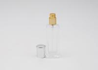 China Portable Square Perfume Spray Bottle Transparent Flat Shoulder 30ml Glass for sale