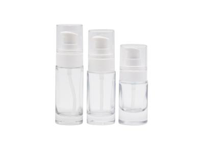 China Transparent Glass Cosmetic Spray Bottle 20ml 30ml Lotion Empty Cylinder for sale