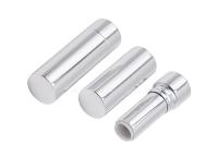 China Aluminum Snap Open Lipstick Tube 3.5g Shiny Silver Empty for sale