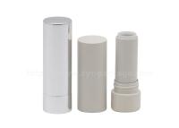 China Aluminum Snap Open Lipstick Tube 3.5g Shiny Silver Empty for sale