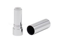 China Aluminum Snap Open Lipstick Tube 3.5g Shiny Silver Empty for sale