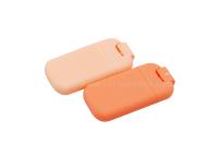 China 30ml Orange Perfume Spray Pump Plastic Refillable Square Cosmetic Portable for sale