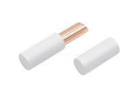 China Pink Slim Empty Lipstick Container Tube Cylinder White Aluminum for sale