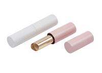 China Pink Slim Empty Lipstick Container Tube Cylinder White Aluminum for sale