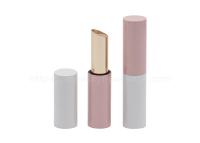 China Pink Slim Empty Lipstick Container Tube Cylinder White Aluminum for sale
