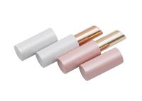 China Pink Slim Empty Lipstick Container Tube Cylinder White Aluminum for sale