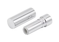 China Snap Gloss Lipstick Tube Aluminum Empty Shiny Silver 3.5g for sale