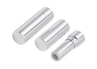 China Snap Gloss Lipstick Tube Aluminum Empty Shiny Silver 3.5g for sale