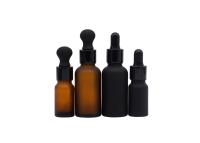 China Matte Empty 30ml 100ml Essential Oil Bottle Dark Color Cosmetic Dropper for sale