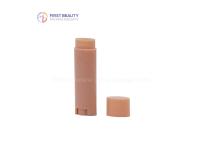 China Oval Shape Empty Deodorant Container Tube 4.5g Plastic Lip Balm Light Orange for sale