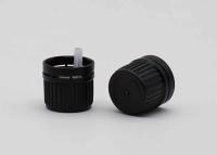 China Plastic Black Tamper Evident Cap With Clear Insert 18mm Screw For Glass Bottles for sale