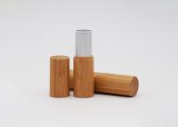 China Custom Empty Cosmetic Lip Balm Tube Bamboo Covered Lipstick 3.5g for sale