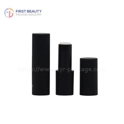 China Cosmetic Black Empty Lipstick Container Magnetic Cylinder 5g for sale