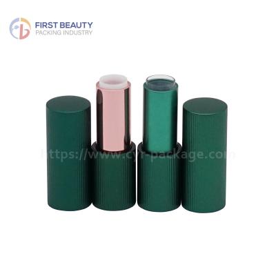 China Aluminum Green Color Empty Lip Balm Tube Lipstick Tube for sale