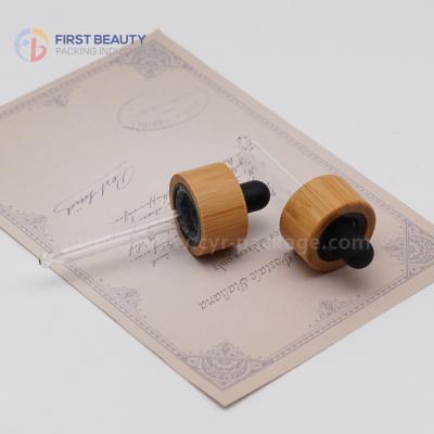 China Natural Bamboo Color Screw Glass Dropper Child Resistant Caps for sale