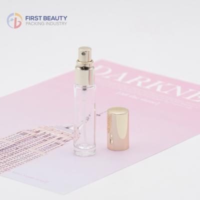 China Reusable Glass Perfume Tester Bottle with Screw Push Sprayer for sale