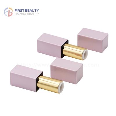 China Cosmetic Empty Round Lipstick Tube Aluminum Case With Color Printed Surface Customized for sale