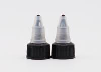 China Long Nozzle Solid Black Plastic Screw Caps 18mm 20mm 24mm 28mm Ribbed Closure for sale