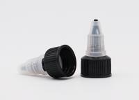 China Long Nozzle Solid Black Plastic Screw Caps 18mm 20mm 24mm 28mm Ribbed Closure for sale