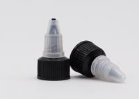 China Long Nozzle Solid Black Plastic Screw Caps 18mm 20mm 24mm 28mm Ribbed Closure for sale