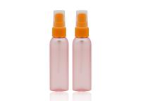 China Matte Pink 18mm 60ml Refillable Plastic Spray Bottles With Orange Fine Mist Pump for sale