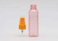 China Matte Pink 18mm 60ml Refillable Plastic Spray Bottles With Orange Fine Mist Pump for sale