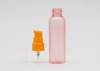 China Matte Pink 18mm 60ml Refillable Plastic Spray Bottles With Orange Fine Mist Pump for sale