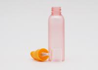 China Matte Pink 18mm 60ml Refillable Plastic Spray Bottles With Orange Fine Mist Pump for sale