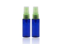China 30 Ml Blue Refillable PET Plastic Spray Bottles With Light Green Mist Pump for sale
