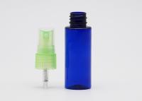 China 30 Ml Blue Refillable PET Plastic Spray Bottles With Light Green Mist Pump for sale