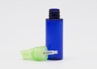 China 30 Ml Blue Refillable PET Plastic Spray Bottles With Light Green Mist Pump for sale