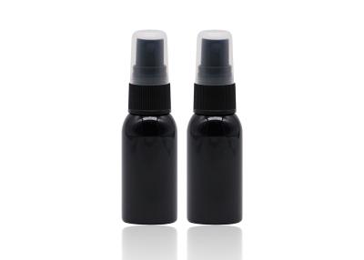 China 20mm Black Refillable Plastic Spray Bottles Empty PET Bottle With Black Mist Pump for sale