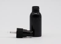 China 20mm Black Refillable Plastic Spray Bottles Empty PET Bottle With Black Mist Pump for sale