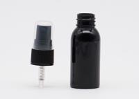 China 20mm Black Refillable Plastic Spray Bottles Empty PET Bottle With Black Mist Pump for sale