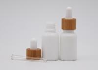 China White Glass Porcelain Aromatherapy Bottles 30ml With Bamboo White Dropper for sale