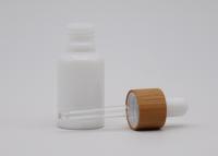 China White Glass Porcelain Aromatherapy Bottles 30ml With Bamboo White Dropper for sale