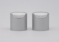 China 24mm Matte Silver Cosmetic Aluminum Disc Top Cap White Inner Cap Screw Cap for sale